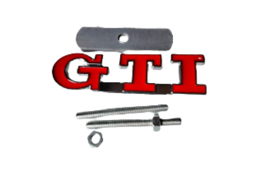 VW GTI Metal Boot Badge Red (with Chrome Background) – Berlin Car Parts